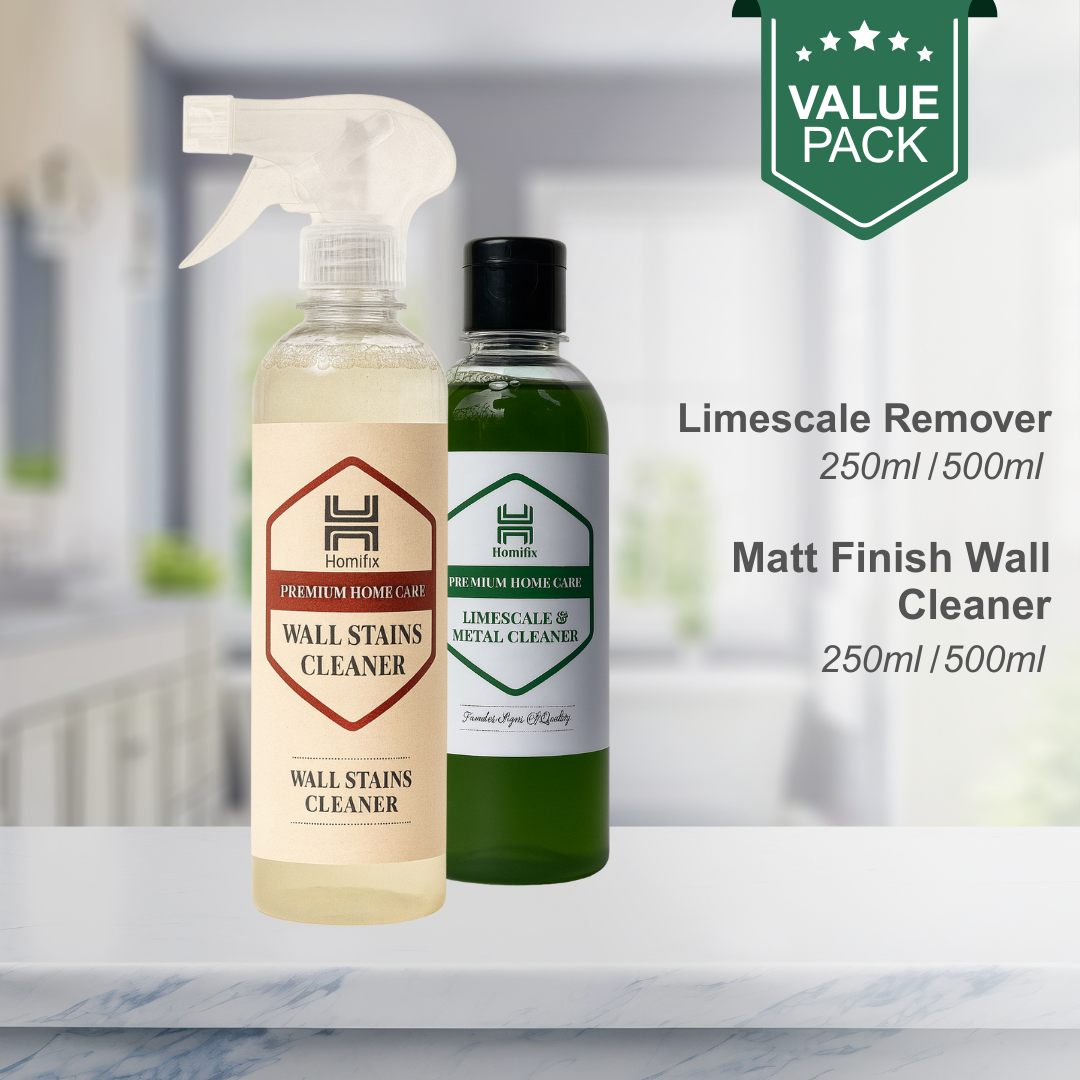 Value Pack Of 2 | Matt Finish Wall Cleaner + Limescale Remover – Homifix
